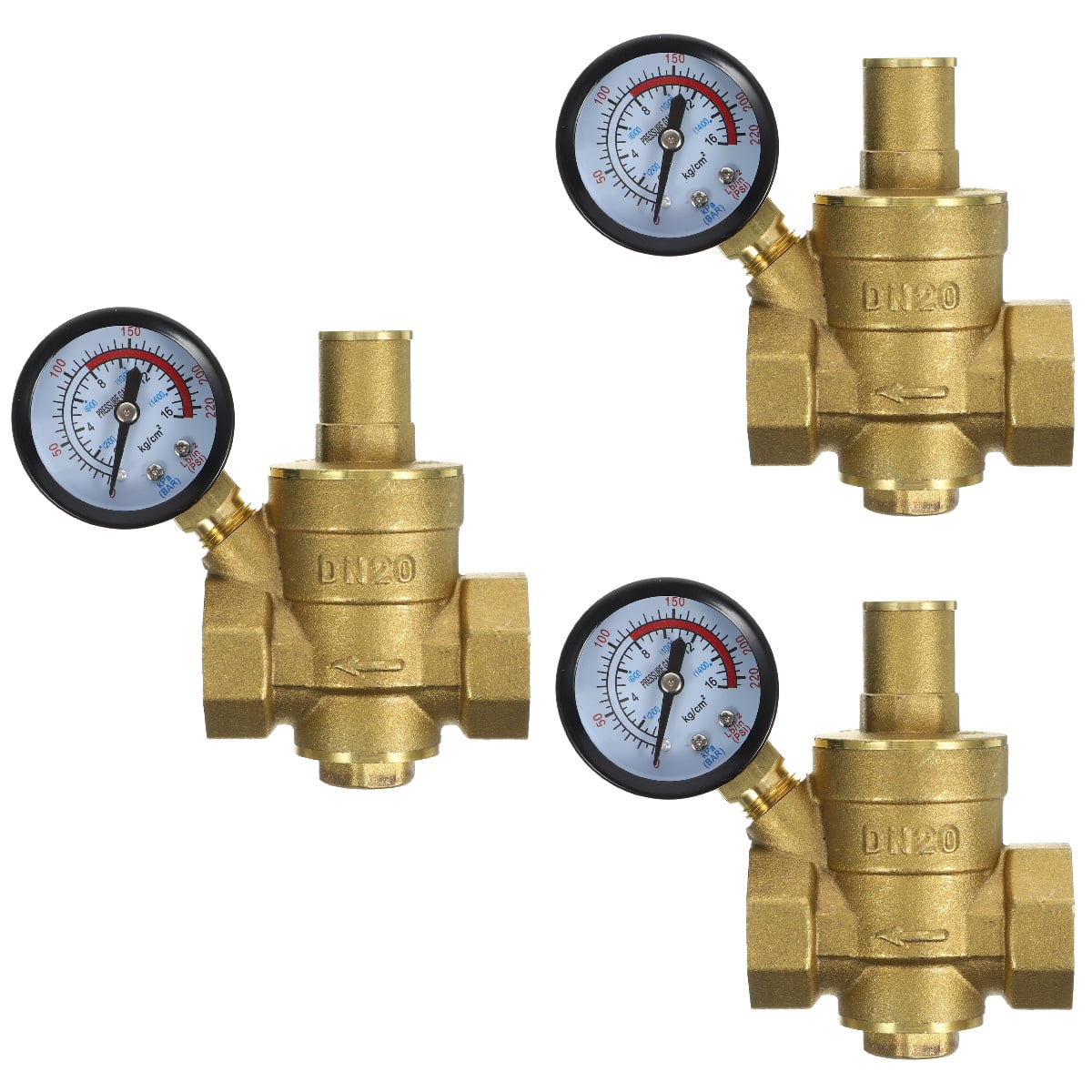 HOMEMAXS 3 Sets Brass Pressure Reducer Pressure Reducing Valve 3/4 ...