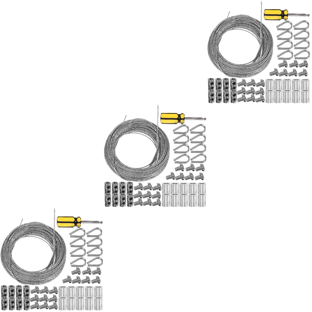 HOMEMAXS 3 Sets Cable Railing Kit Wire Thimble Hanging Wire Rope ...
