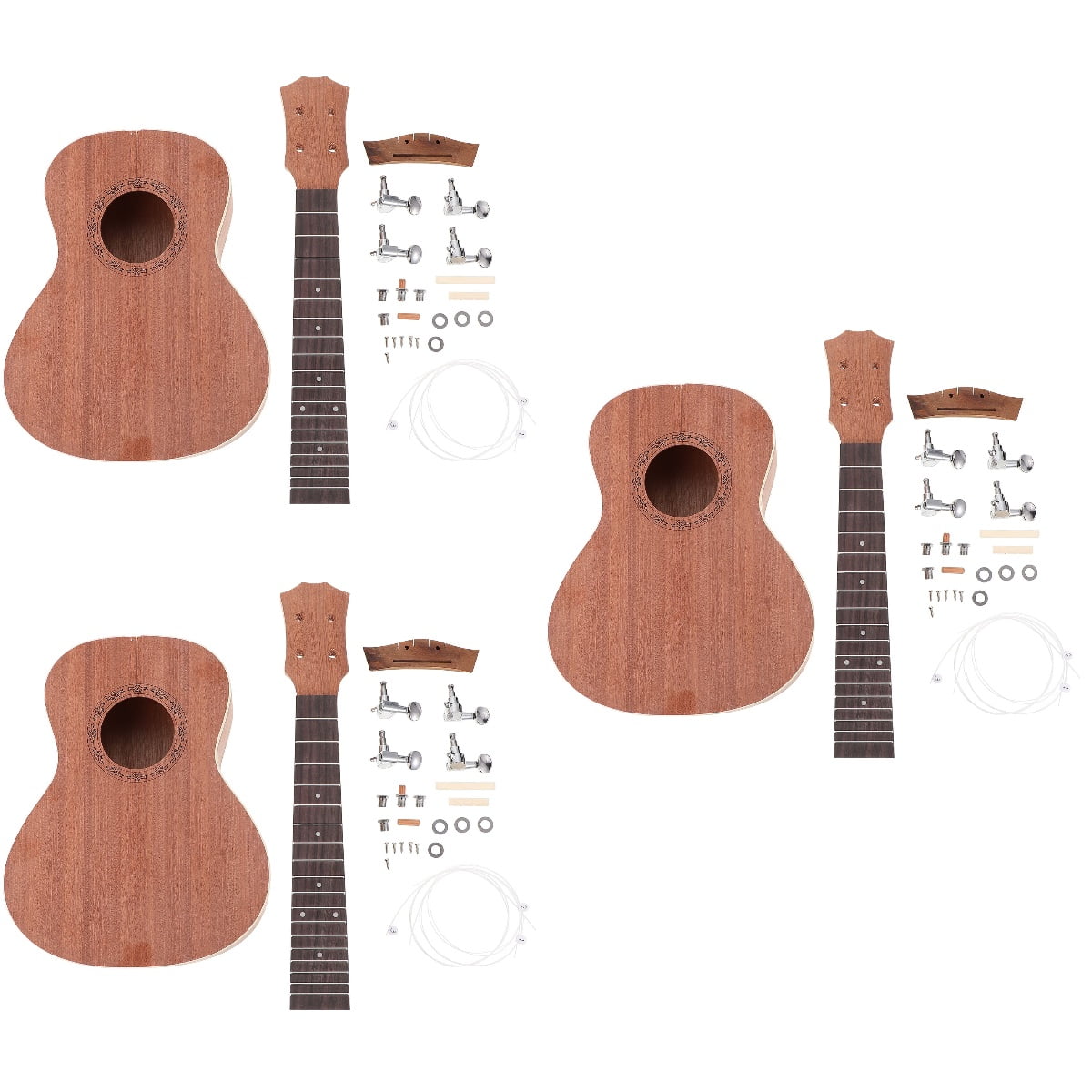 HOMEMAXS 3 Sets DIY 23-inch Ukulele Kit Handmade Musical Instrument ...