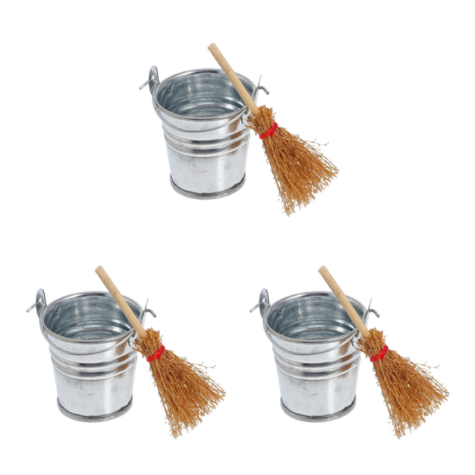 HOMEMAXS 3 Sets Miniature Cleaning Accessories Set Dollhouse Broom And ...