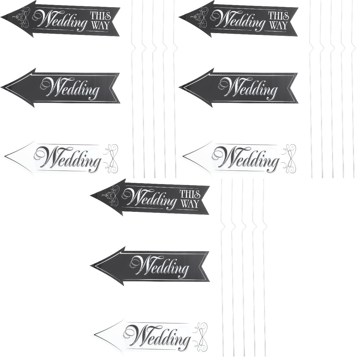 3 Sets Outdoor Wedding Signs DIY Yard Wedding Signs Outside Wedding ...