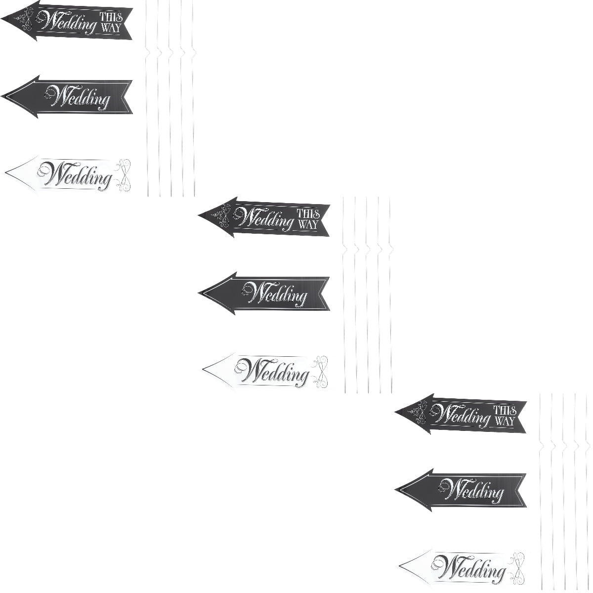 HOMEMAXS 3 Sets Wedding Signs Printing Wedding Directional Road Signs ...