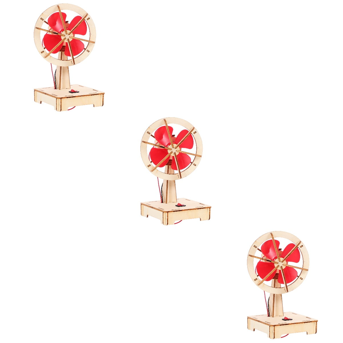 HOMEMAXS 3 Sets of Electric Fan Assembly Kit DIY Wind Toy Kits Science ...