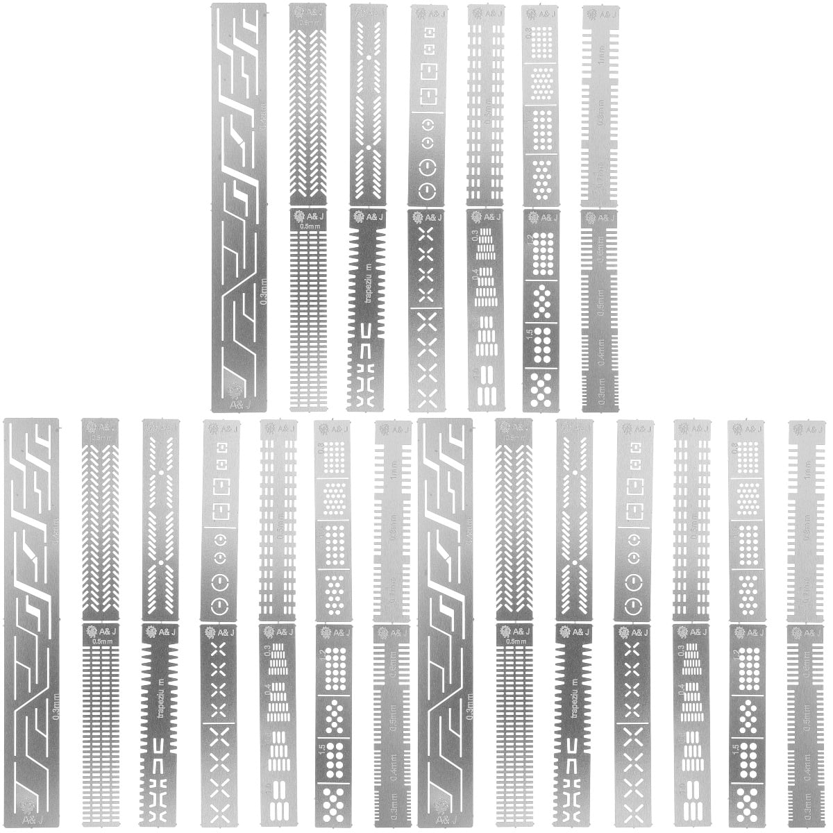 3 Sets of Stainless Steel Carving Ruler Action Figure Model Renovation ...