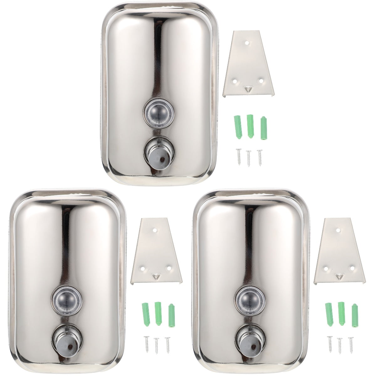 3 Sets of Wall Mounted Shampoo Container Soap Dispenser Washing-up ...