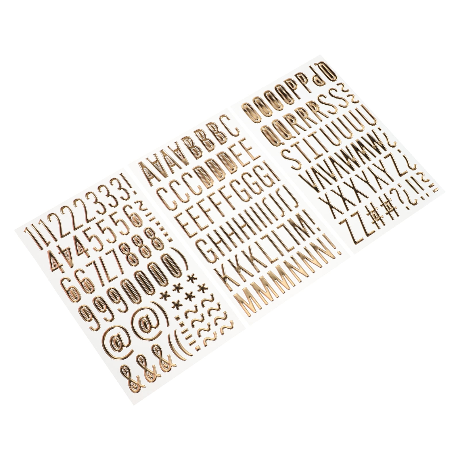 HOMEMAXS 3 Sheets 3D Golden Number and Symbol Letter Stickers for DIY ...