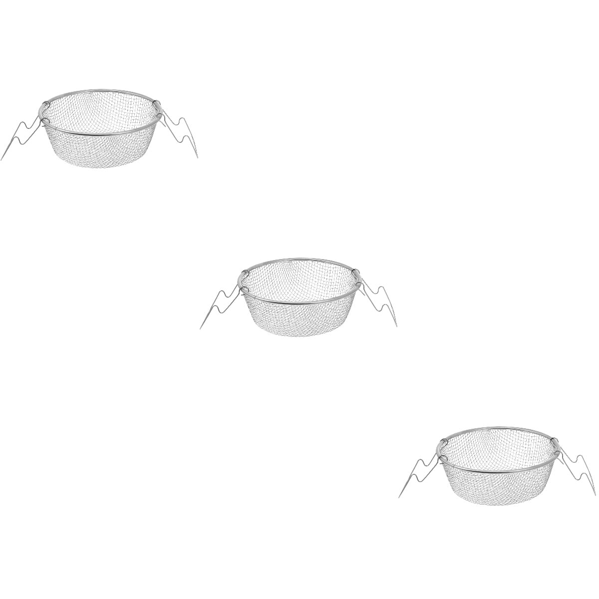 3 pcs Frying Basket Food Fried Basket Kitchen Stainless Steel Fry ...