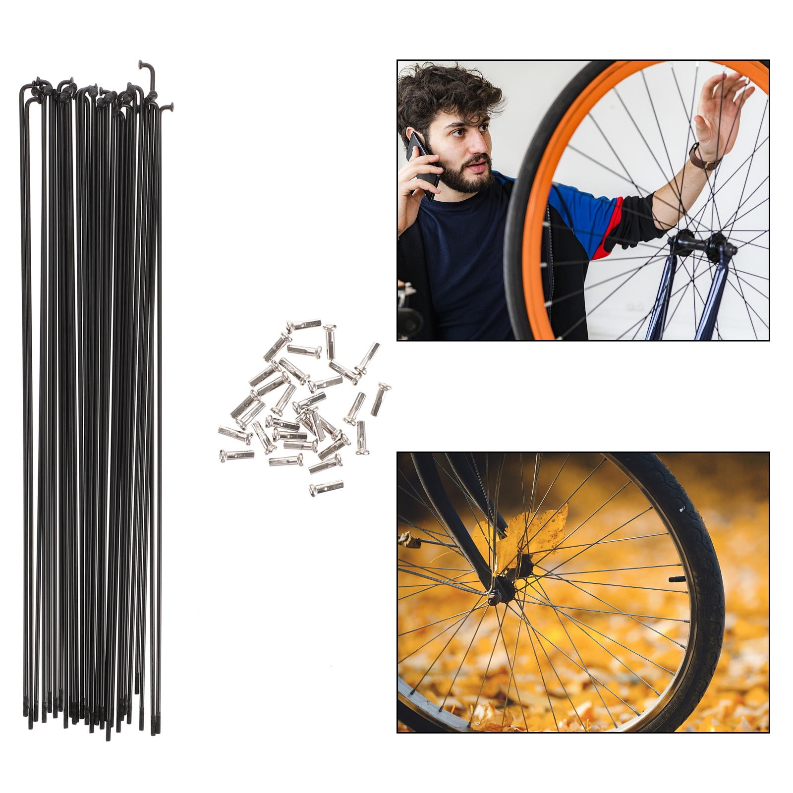 HOMEMAXS 30 Pcs Bike Spoke Parts Corner to Thread Distance - Walmart.com