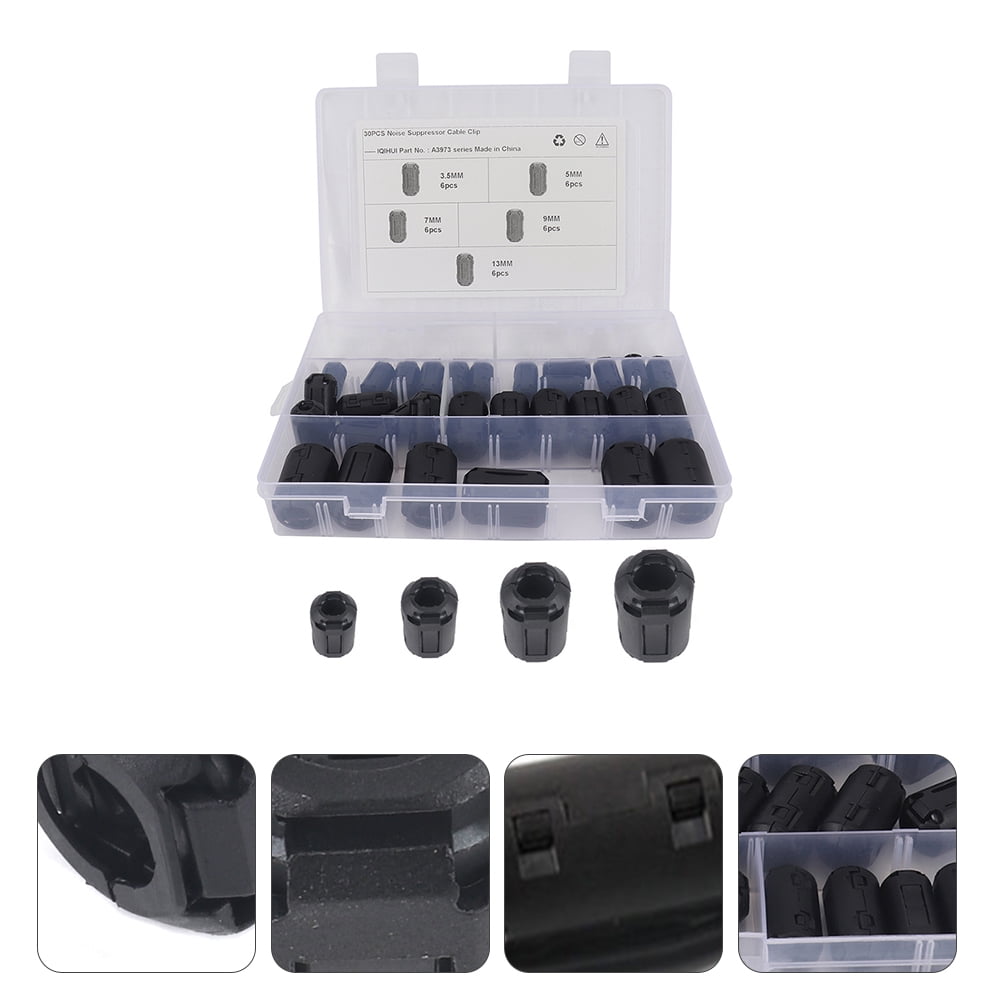 HOMEMAXS 30 Pcs Black Noise Filter Ferrite Core for Industry Cable Use ...