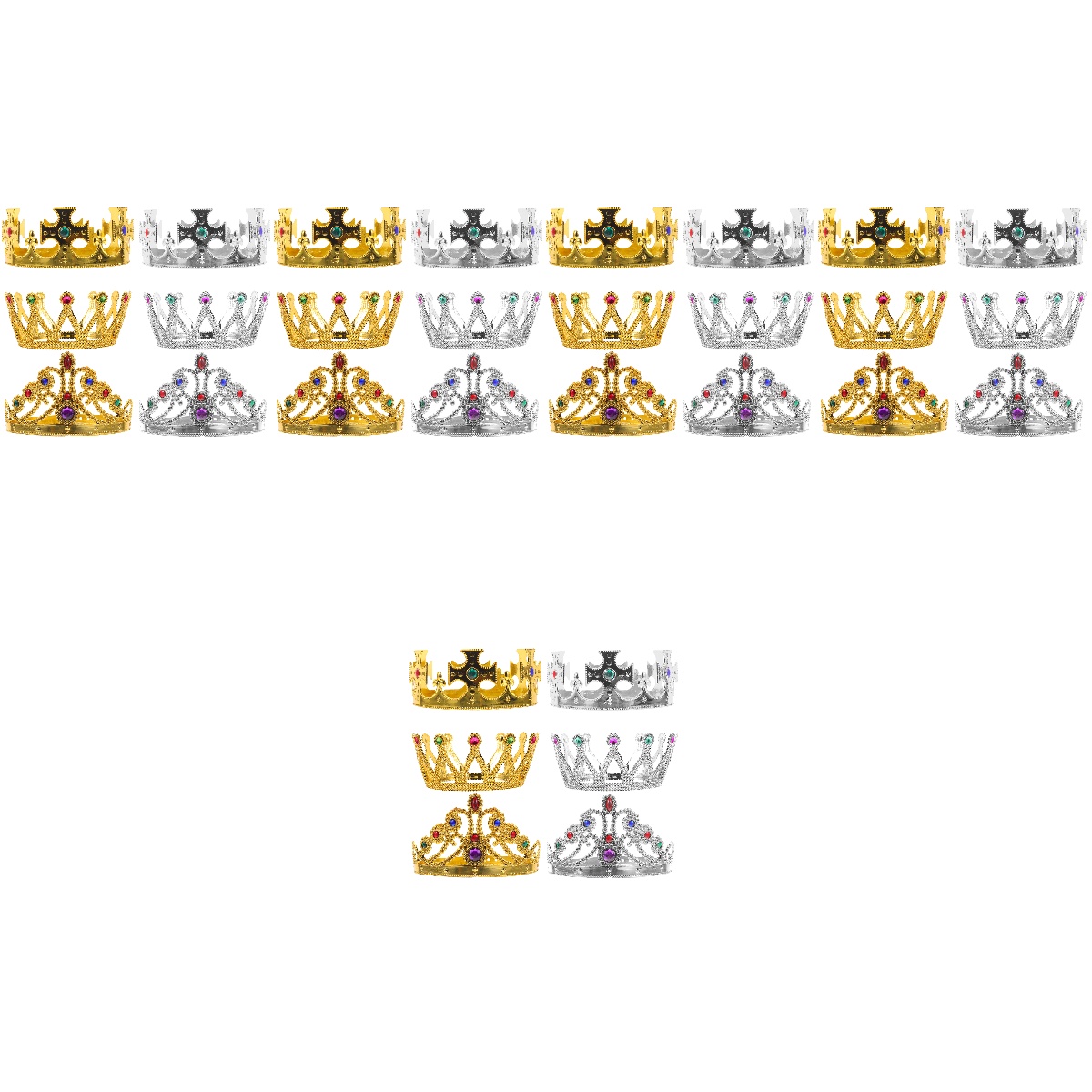 HOMEMAXS 30 Pcs Holiday Queen and King Headband Party Crown Dress Up ...