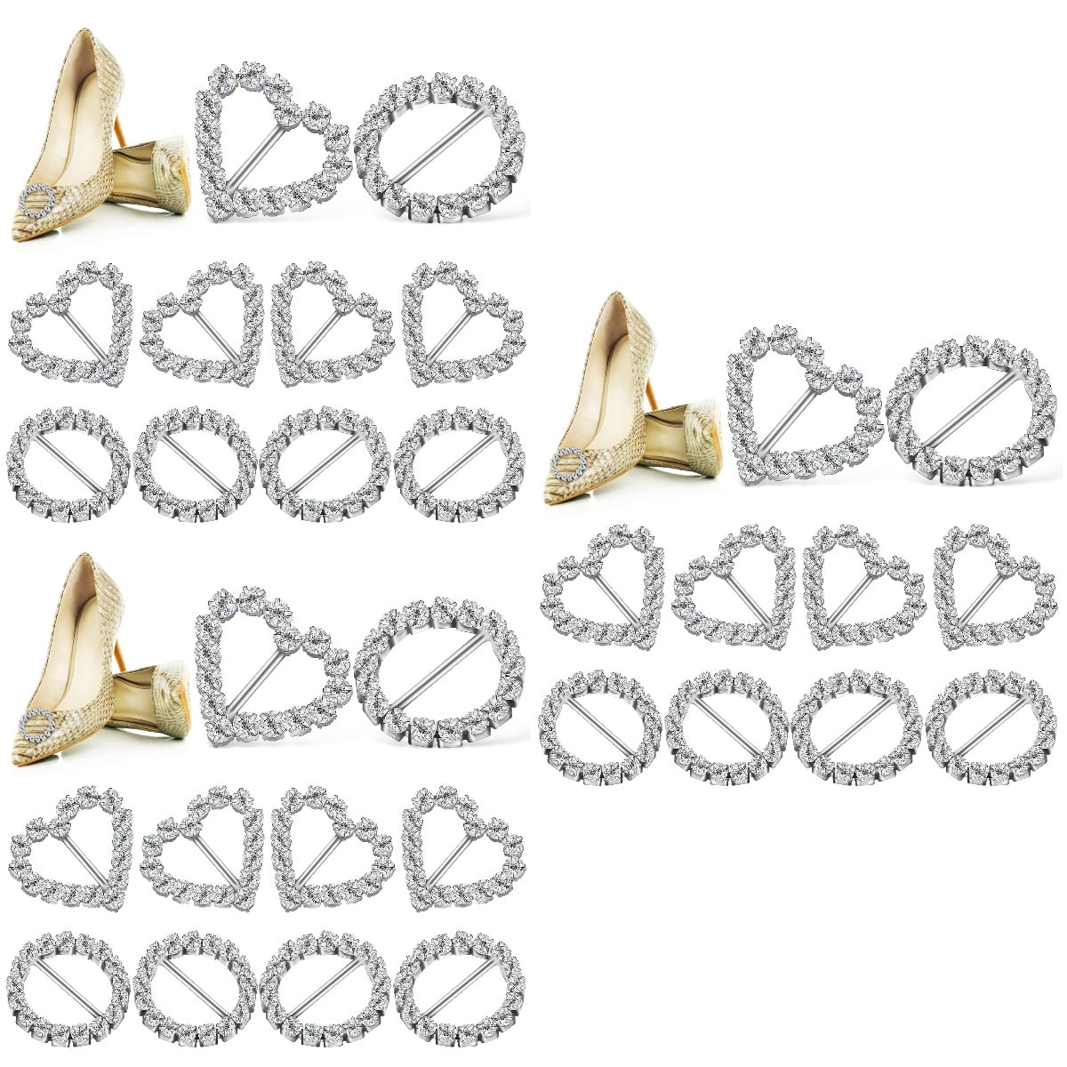 HOMEMAXS 30 Pcs Rhinestone Slider Buckles with Vertical Bar for ...