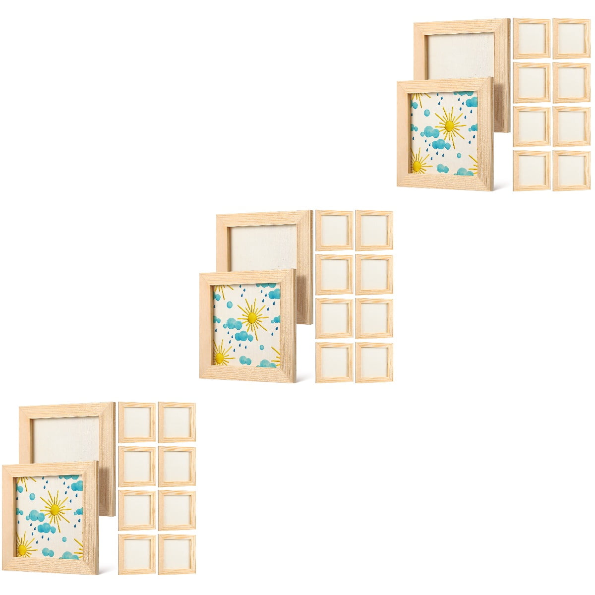 HOMEMAXS 30 Pcs Unfinished Wooden Picture Frames DIY Photo Frames Wood ...