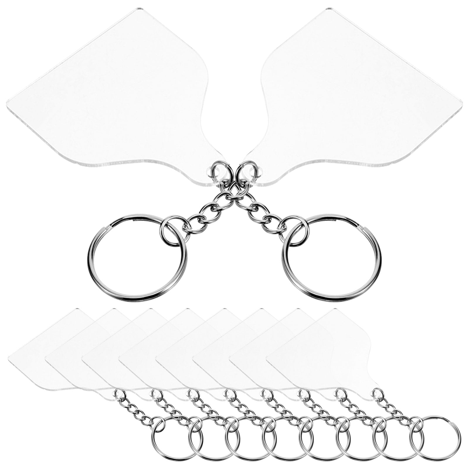 HOMEMAXS 30 Sets of Sublimation Blanks Bulk Handicraft Keychain Blanks ...