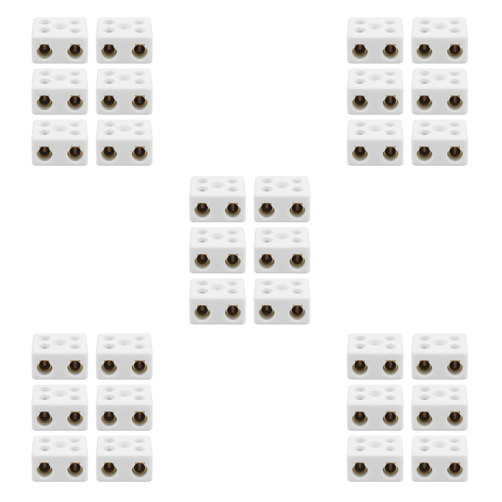 HOMEMAXS 30 pcs High Temp Porcelain Ceramic Connectors 2 Way Ceramics ...