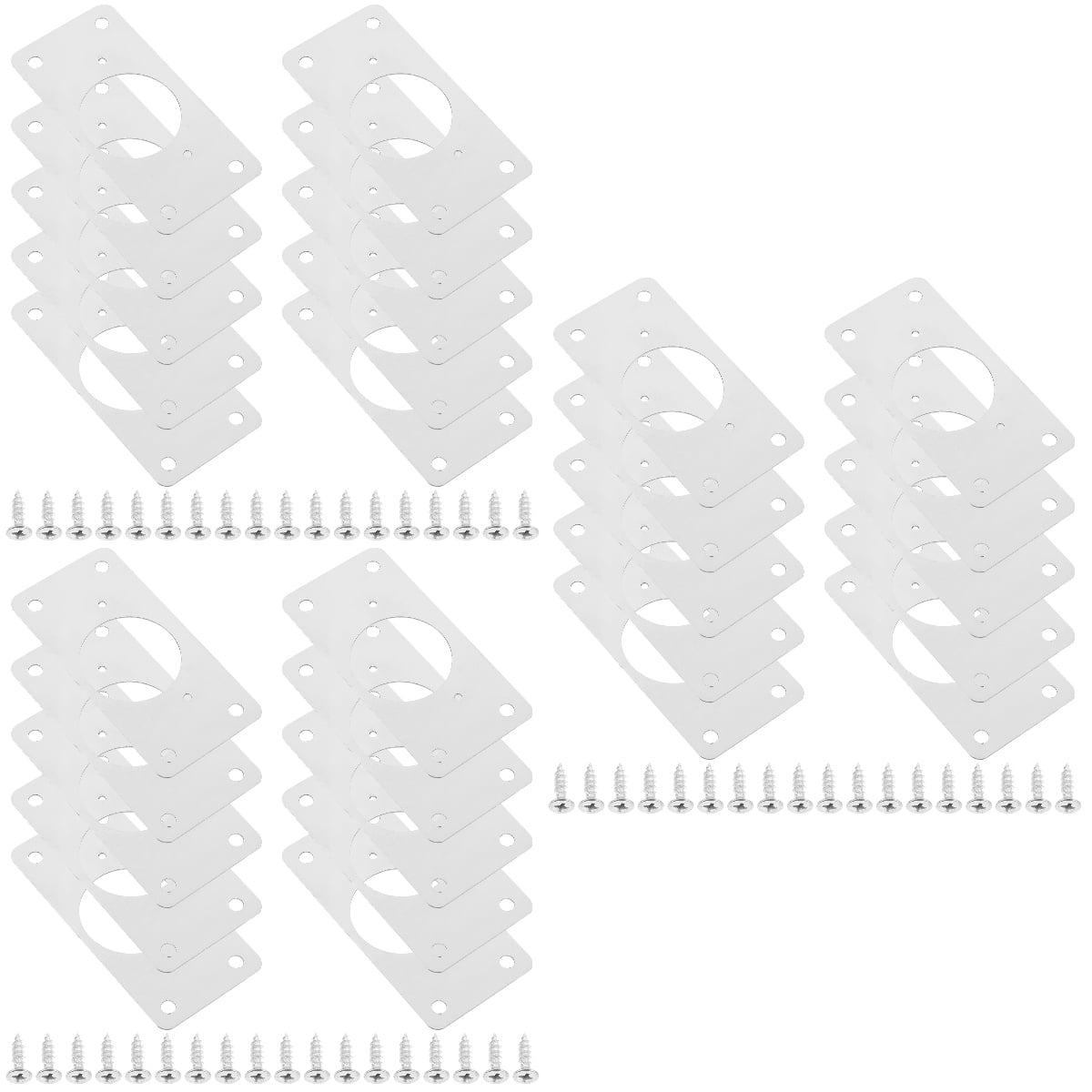 HOMEMAXS 30 pcs Mending Plate Furniture Door Hinge Repair Plate With ...