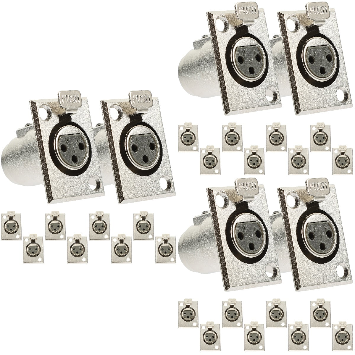 HOMEMAXS 30 pcs Professional 3 Pin Female Socket Metal Panel Chassis ...