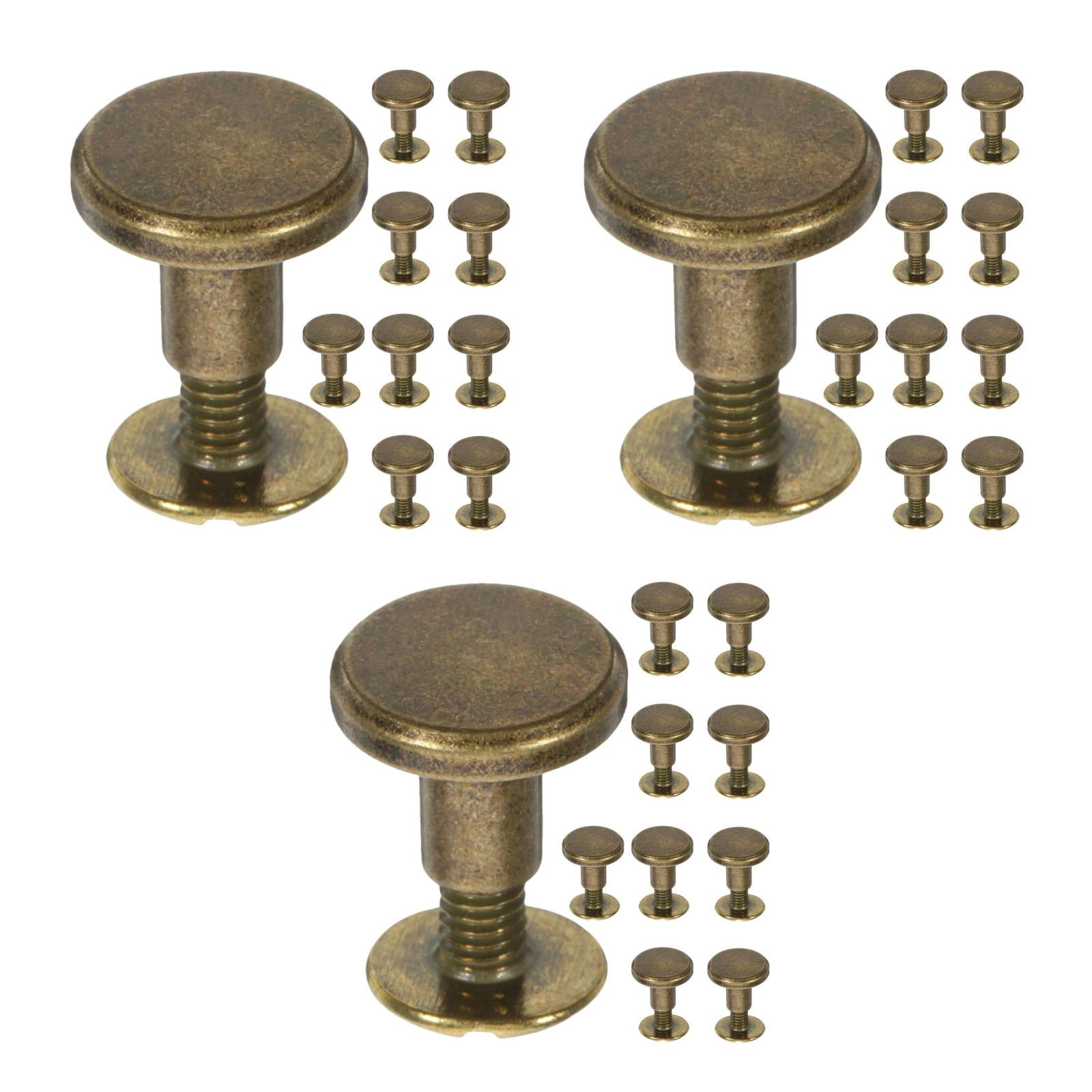 HOMEMAXS 30 pcs Small Rivets for Leathercraft Binding Post Screw for ...