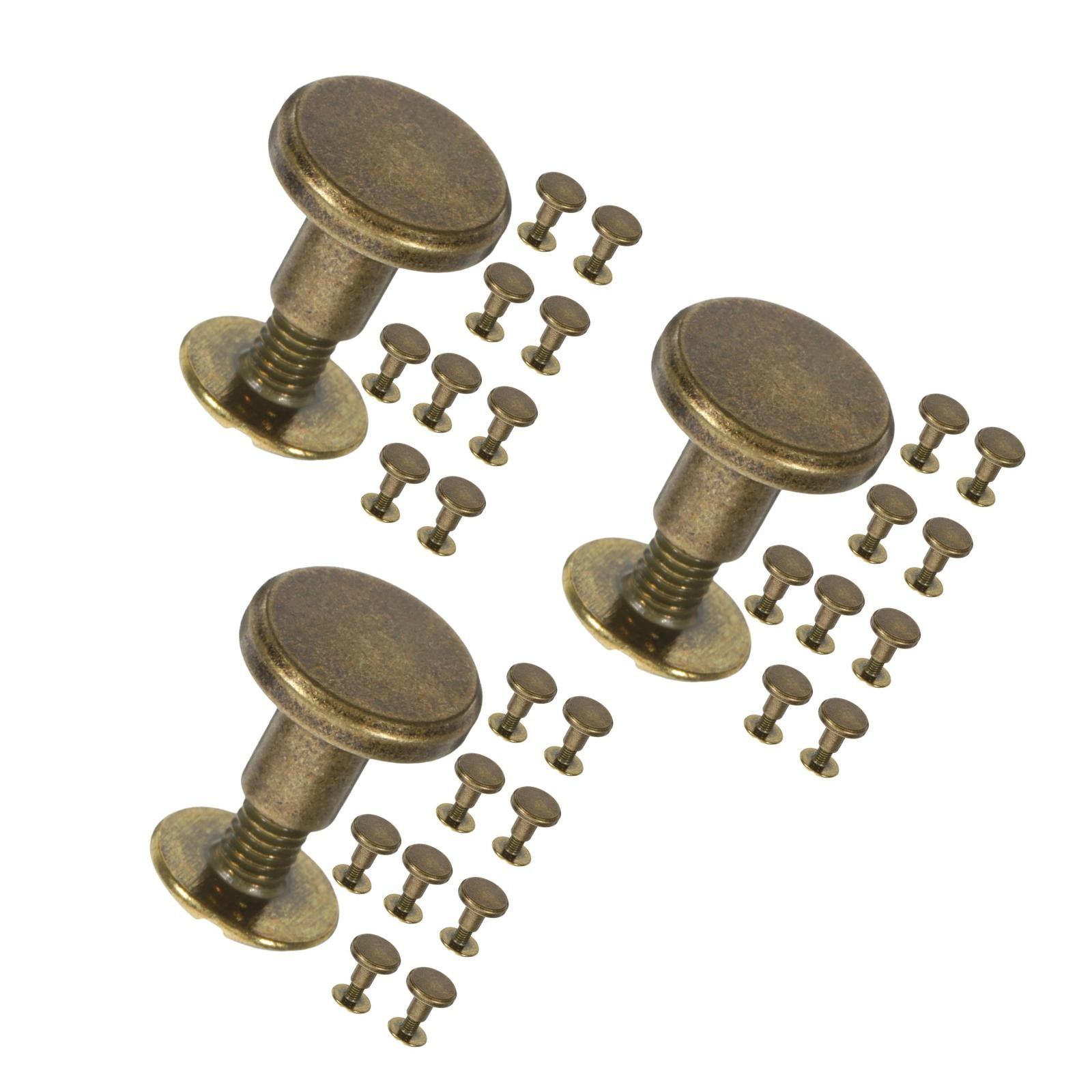 HOMEMAXS 30 pcs Small Rivets for Leathercraft Binding Post Screw for ...