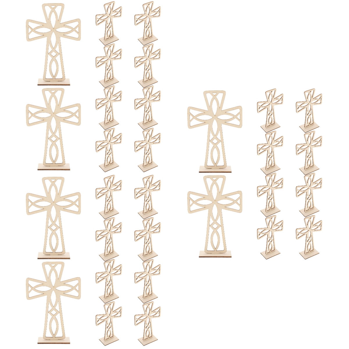 HOMEMAXS 30 pcs Wooden Cross Garniture Wooden Cross Decor Cross ...