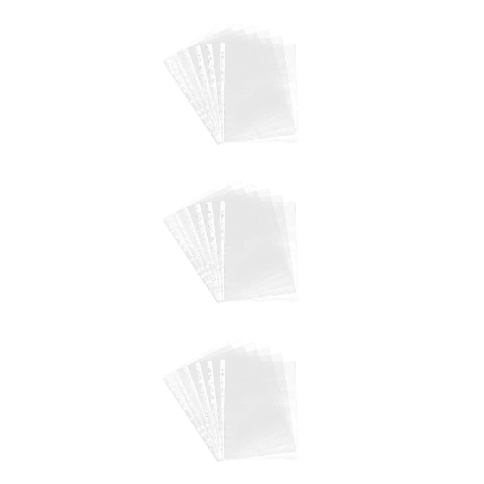 HOMEMAXS 300 pcs A4 File Document Folder Clear Sheet Protectors Punched ...