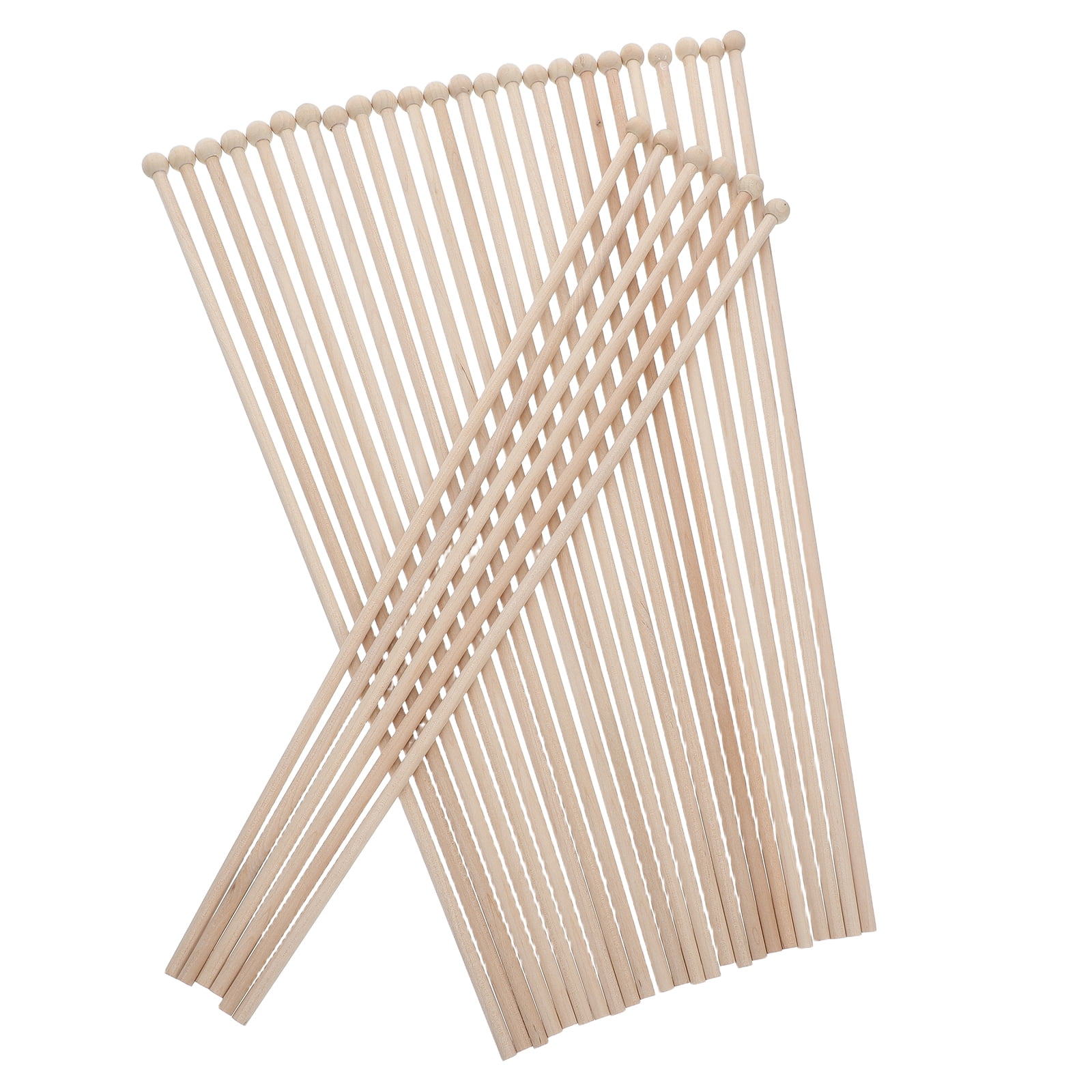 HOMEMAXS 30Pcs Solid Wood Flagpole for Garden Hand Held Flag Poles ...