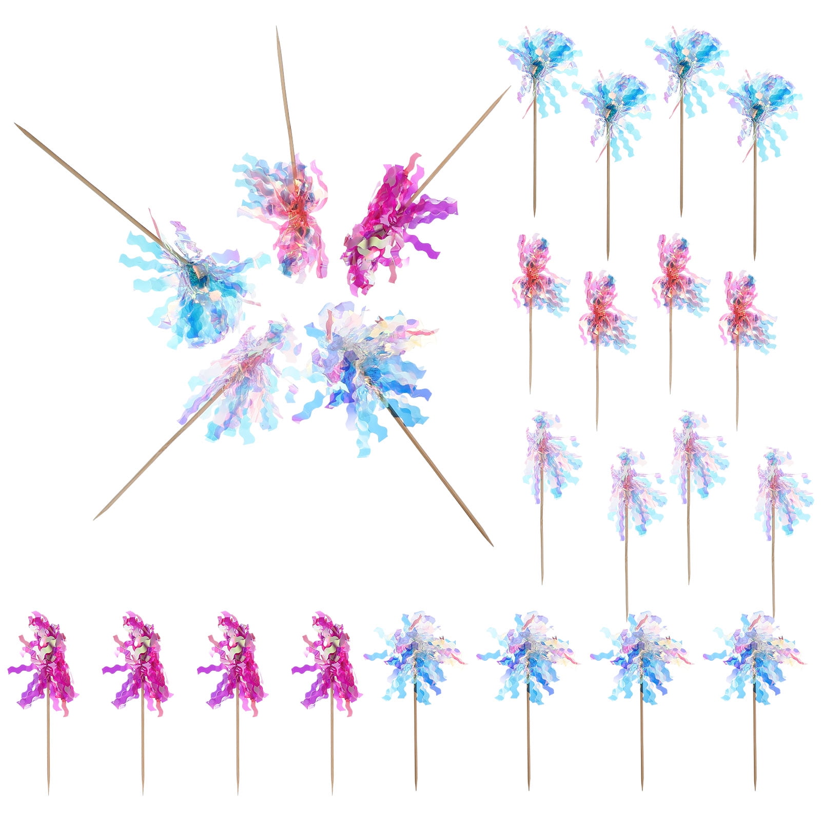 30 Assorted Color Cupcake Toppers Creative Firework Cake Decorations ...