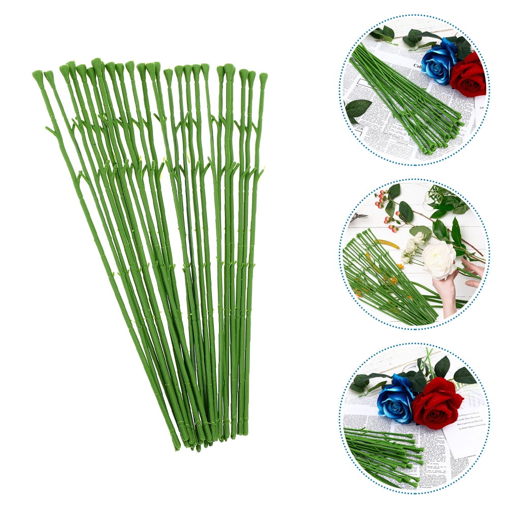 HOMEMAXS 30pcs Fake Flower Stems Diy Floral Wire Stems For Crafting ...