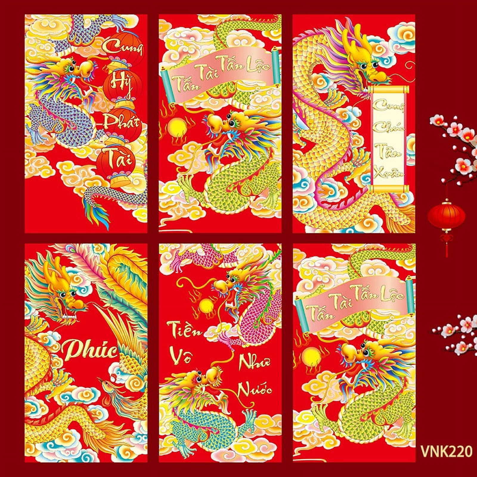 30pcs Dragon Year Luck Money Envelopes for Chinese New Year Red ...