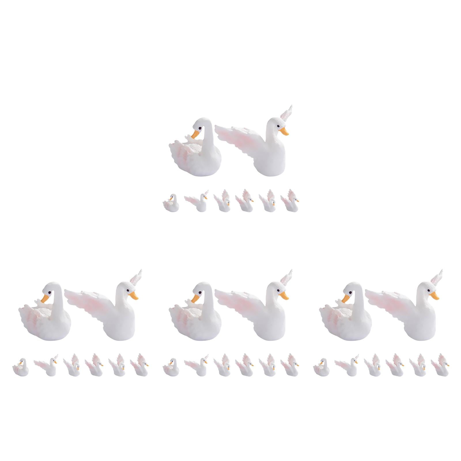 HOMEMAXS 32 pcs Resin Swan Figurines Swan Miniature Figurines Fairy ...