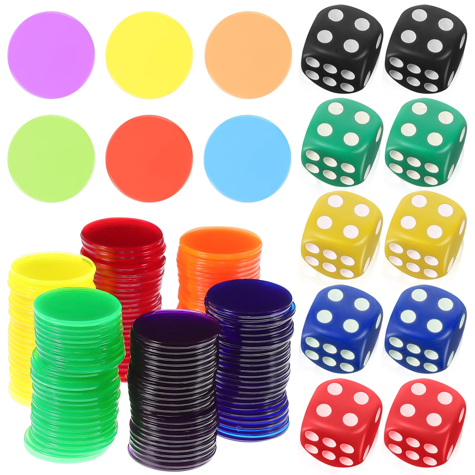 HOMEMAXS 320Pcs Assorted Color Plastic Transparent Game Counters for ...