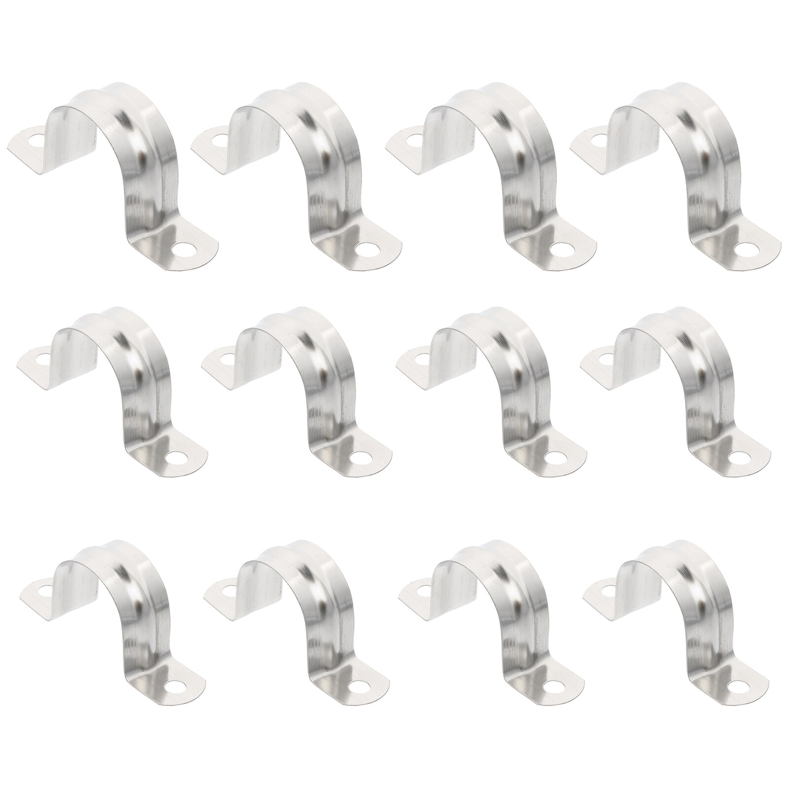 HOMEMAXS 36 Pcs Pipe Clamp U Tube Fastener Studs Clamps Brackets Silver ...