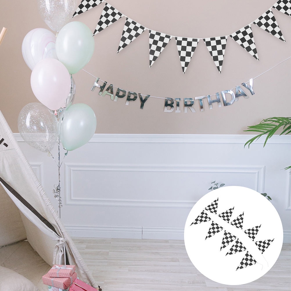 HOMEMAXS 3PCS Pennant Banner Checkered Racing Flag Triangle Flag Racing ...