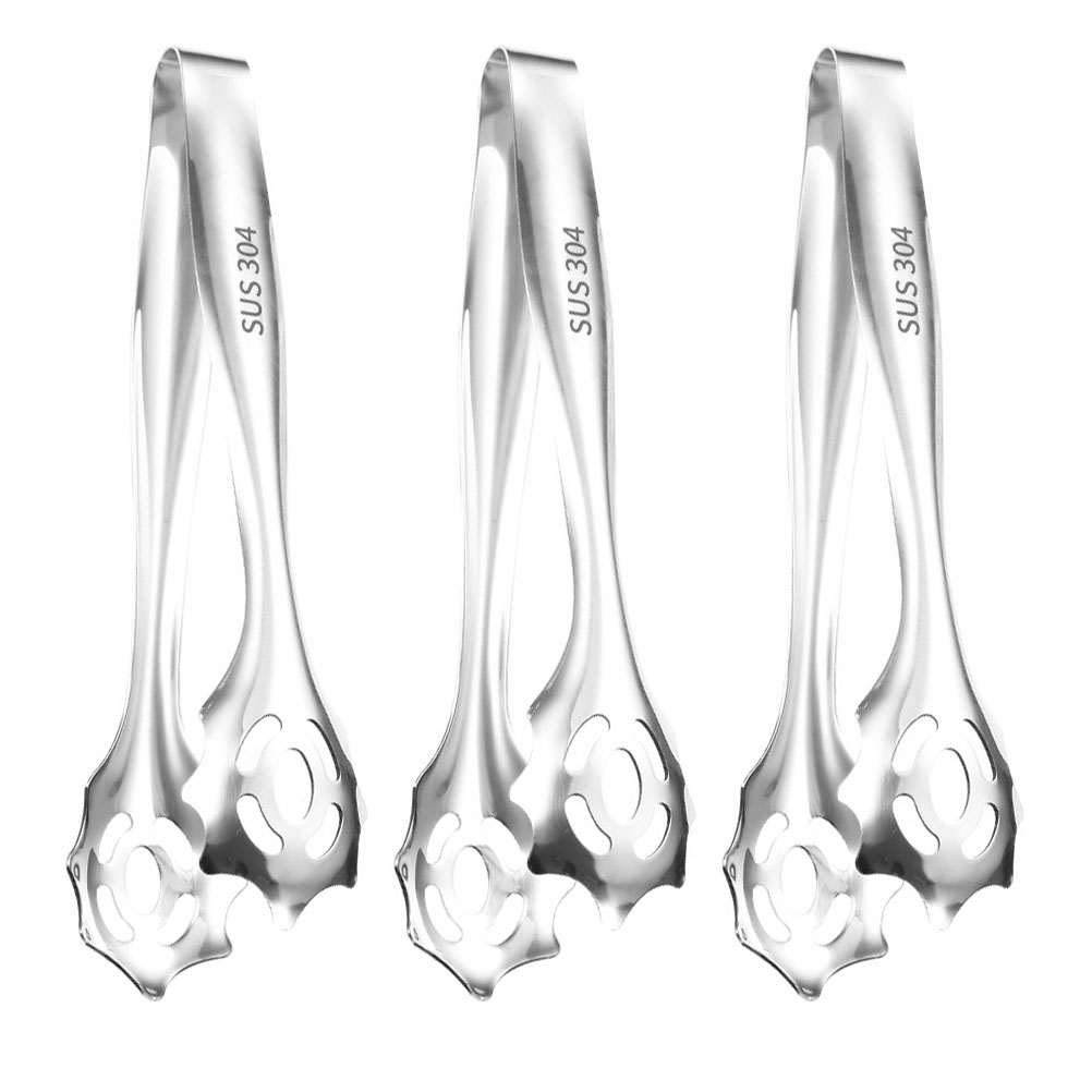 HOMEMAXS 3Pcs Stainless Steel Kitchen Tongs Ice Bucket Bar Ice Cube ...