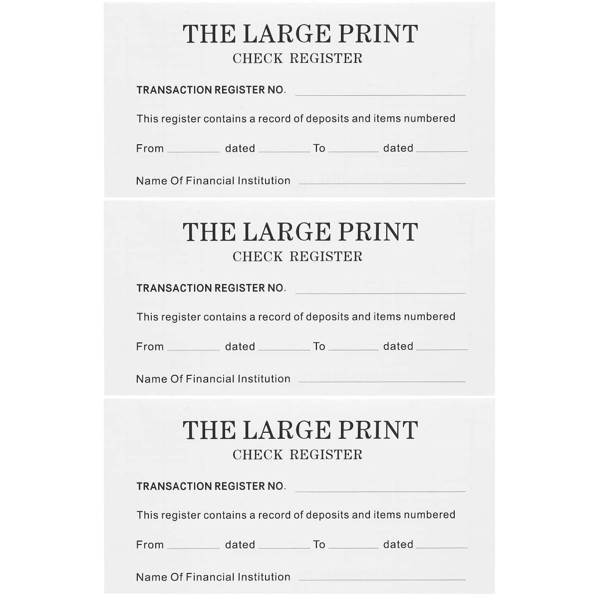 3pcs 1 Book of Check Register Bank Accounts Balance Checkbook Register ...