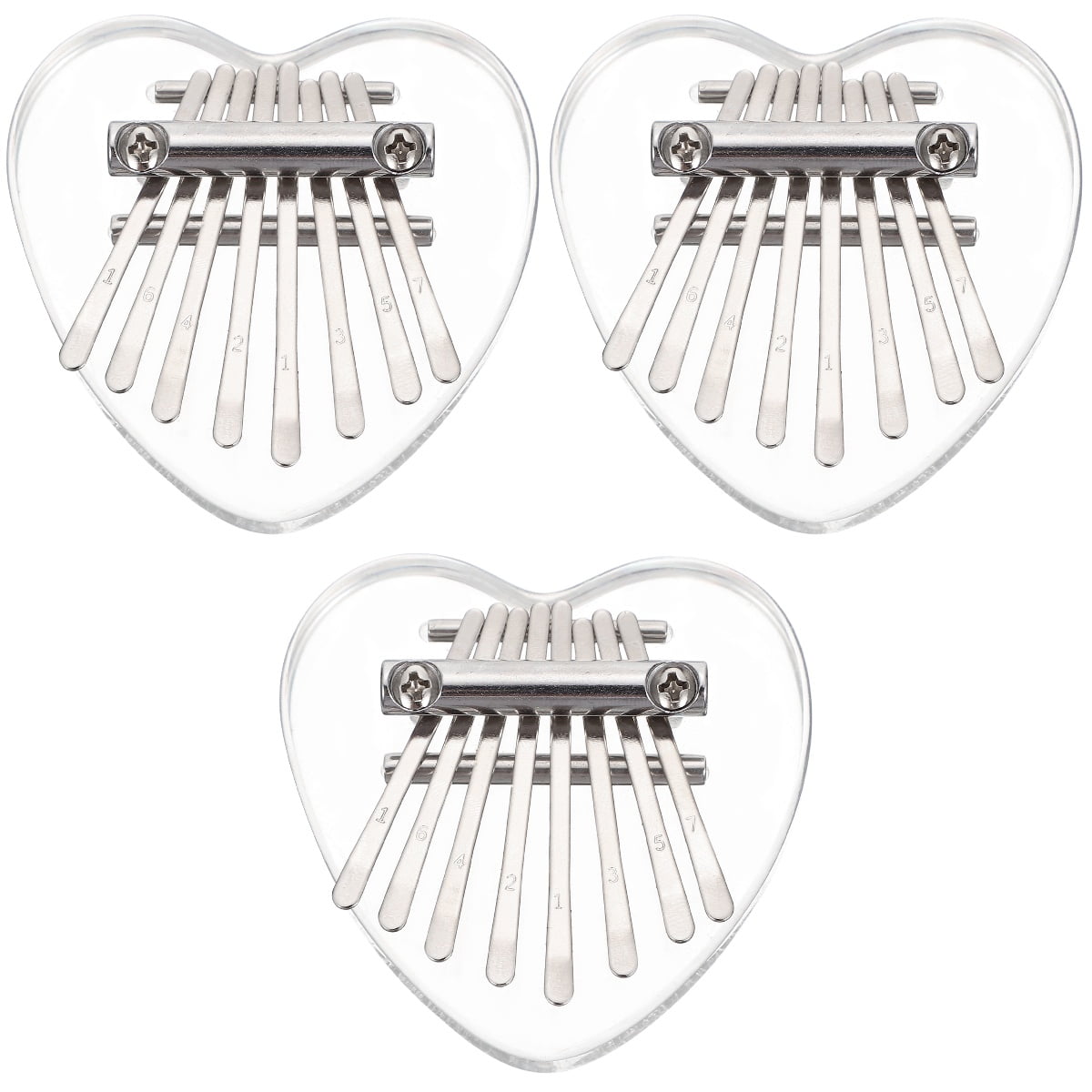 HOMEMAXS 3pcs 8-tone Acrylic Mini Fingertip Kalimba Mini Thumb Piano ...
