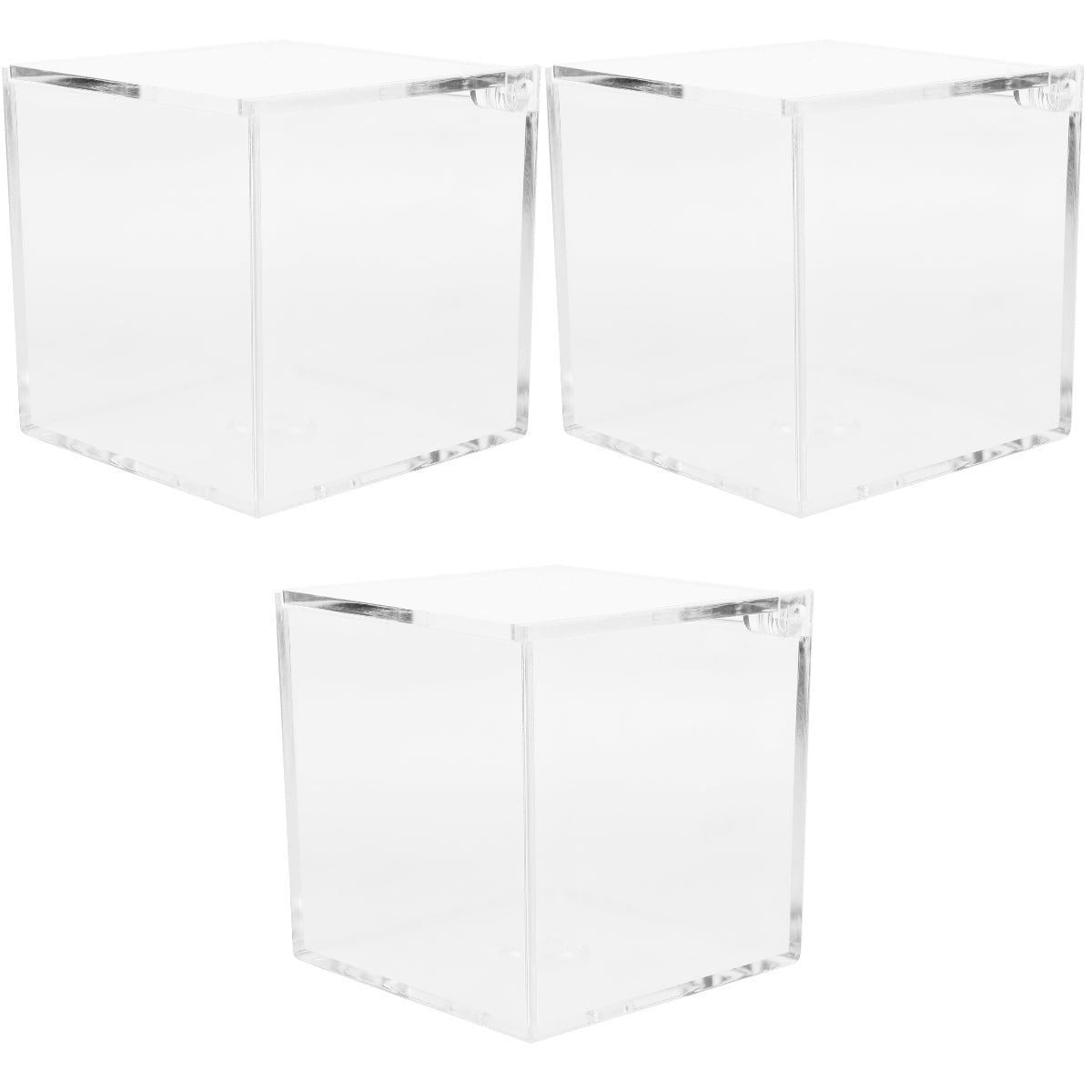 HOMEMAXS 3pcs Action Figure Display Box Clear Storage Box Clear Cube ...