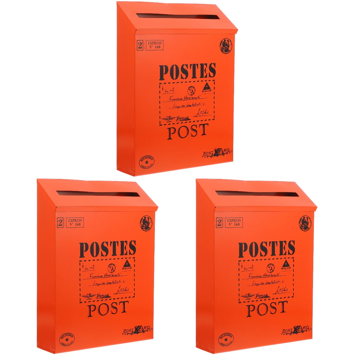 HOMEMAXS 3pcs Antique Letter Box Wall Mount Mailbox Outdoor Letter Box ...