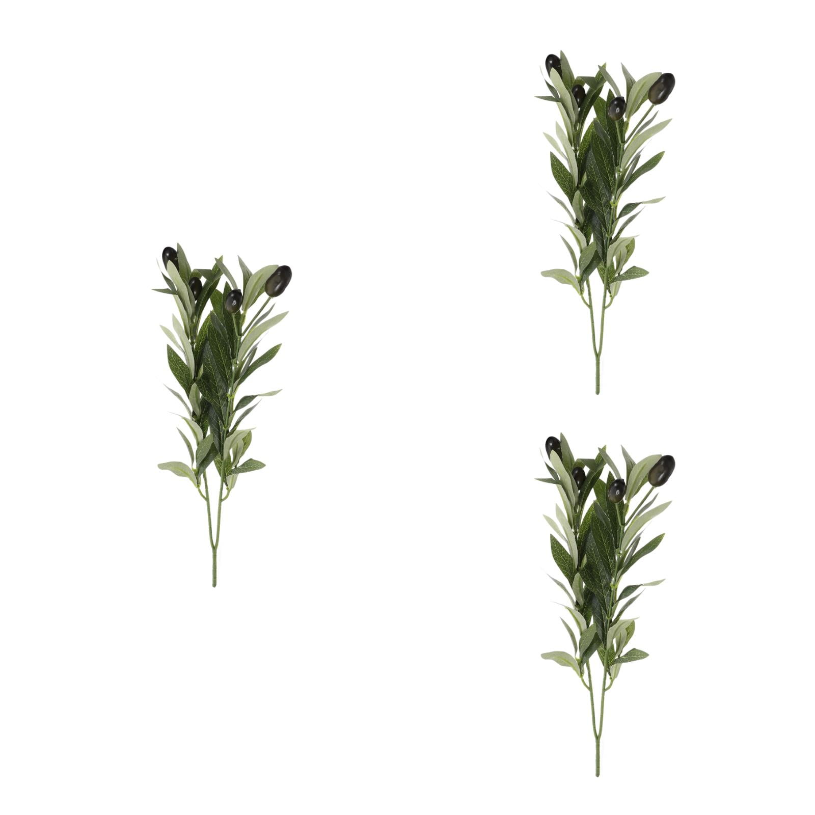 3pcs Artificial Olive Branch Pick Fake Olive Branch Decorative ...