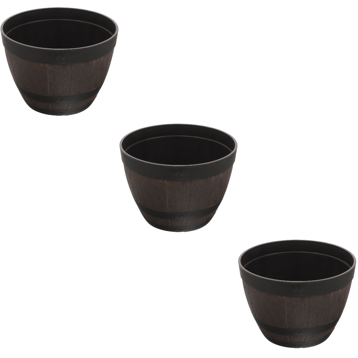 HOMEMAXS 3pcs Barrel Planter Large Planter Pot Garden Tree Planter ...