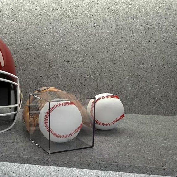 HOMEMAXS 3pcs Baseball Display Case Acrylic Square Baseball Holder ...