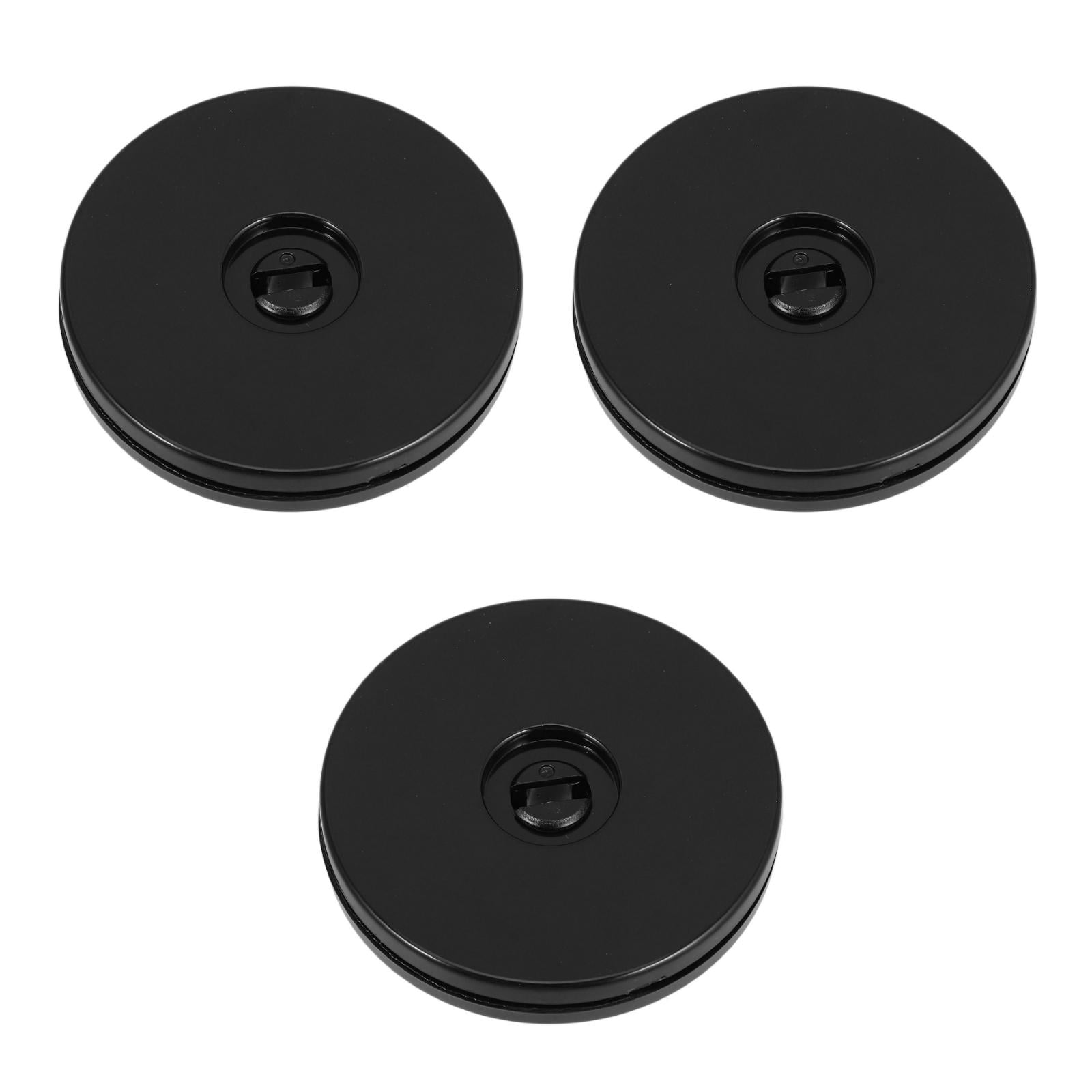 HOMEMAXS 3pcs Black Acrylic Lazy Swivel Stand Rotating Tray 360 Degree ...