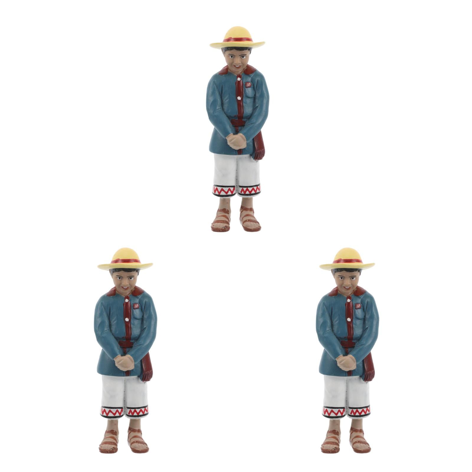 HOMEMAXS 3pcs Boy Native Figures Miniature People Plastic Figures ...