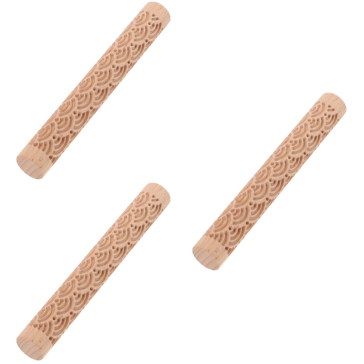 HOMEMAXS 3pcs Clay Texture Roller Handheld Roller Clay Pattern Roller ...