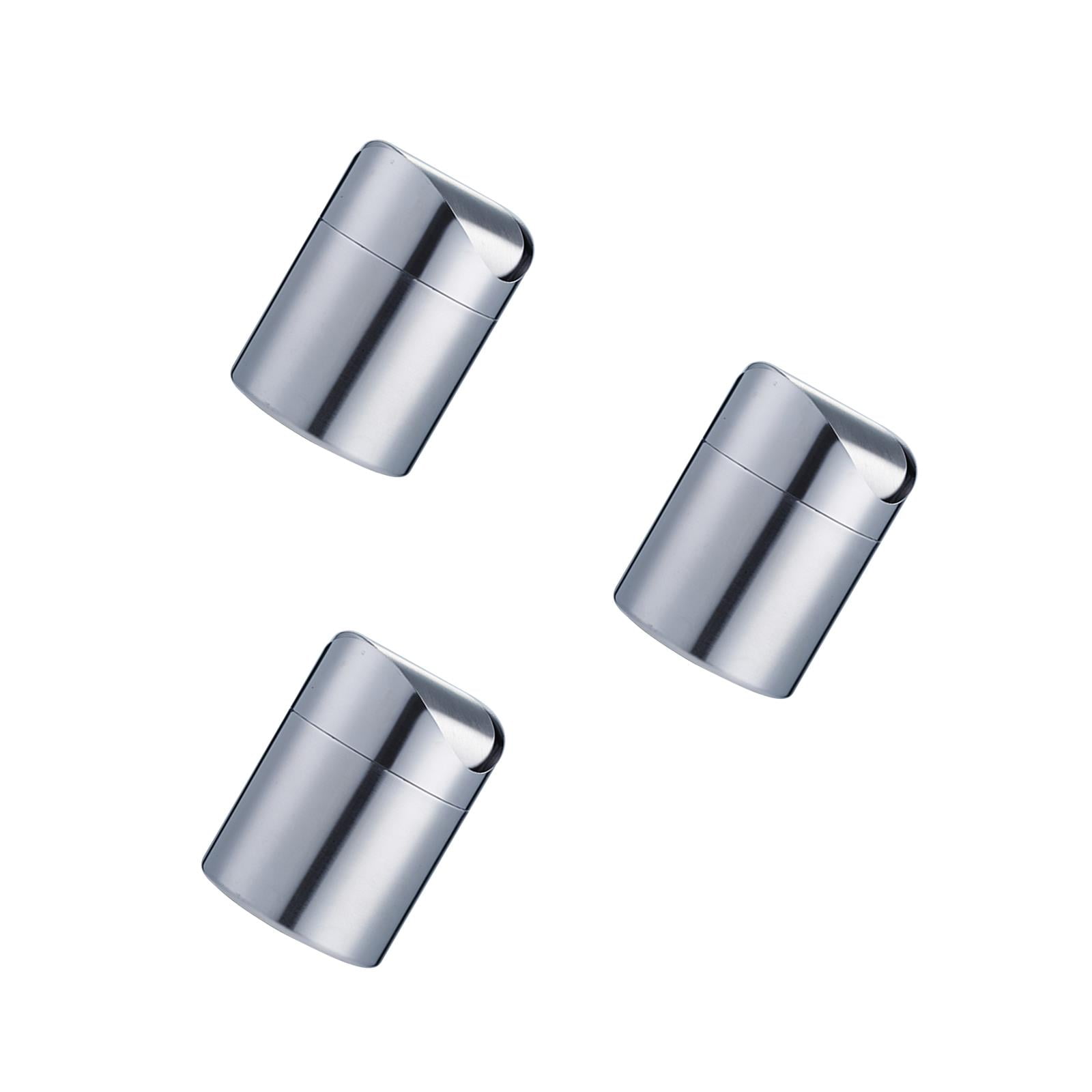 3pcs Countertop Trash Can Swivel Cover Trash Bin Stainless Steel ...