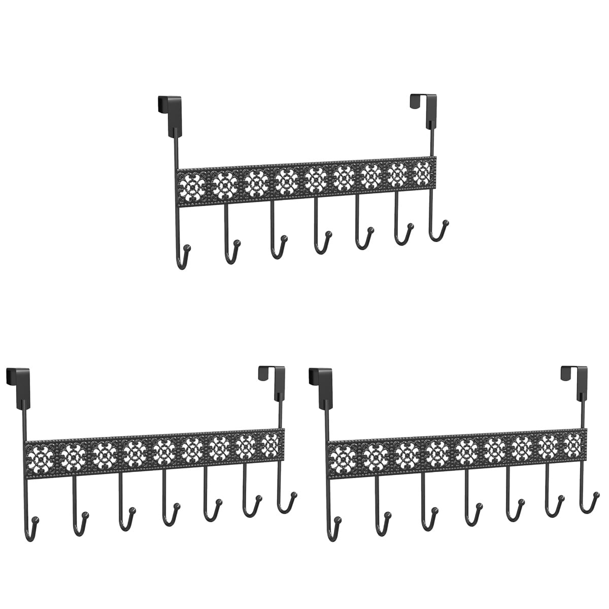 HOMEMAXS 3pcs Door Towel Hanger Rack Hanging Bathrobe Rack Bathroom ...