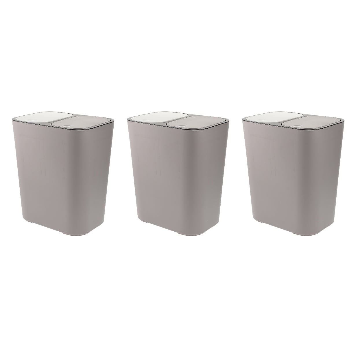 HOMEMAXS 3pcs Dual Compartment Garbage Bin Double Compartment Trash Can ...