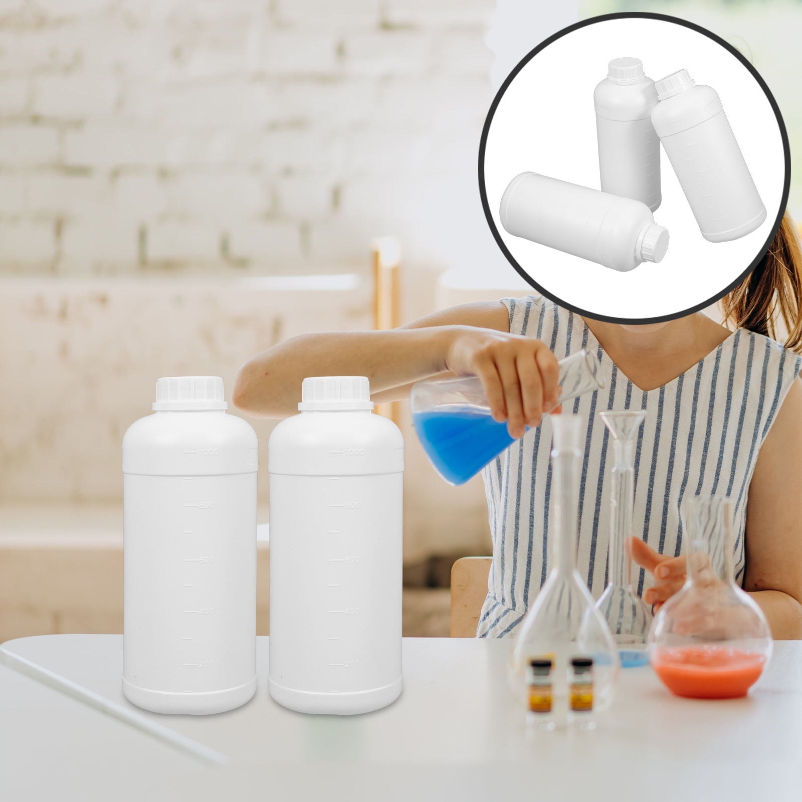 HOMEMAXS 3pcs Empty Reagent Bottles Refillable Bottles Laboratory ...