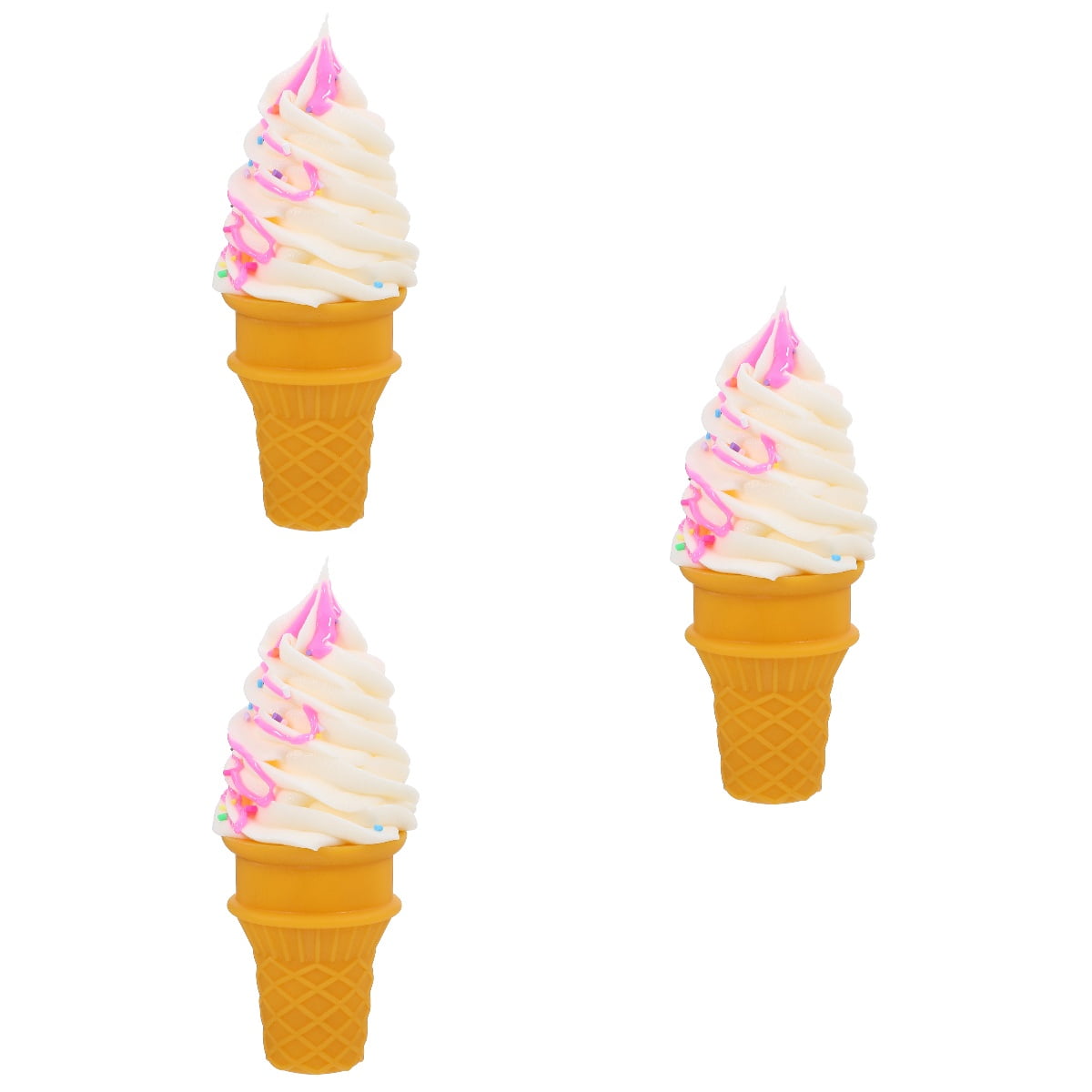 HOMEMAXS 3pcs Fake Ice Cream PVC Ice Cream Ice Cream Cone Model Summer ...