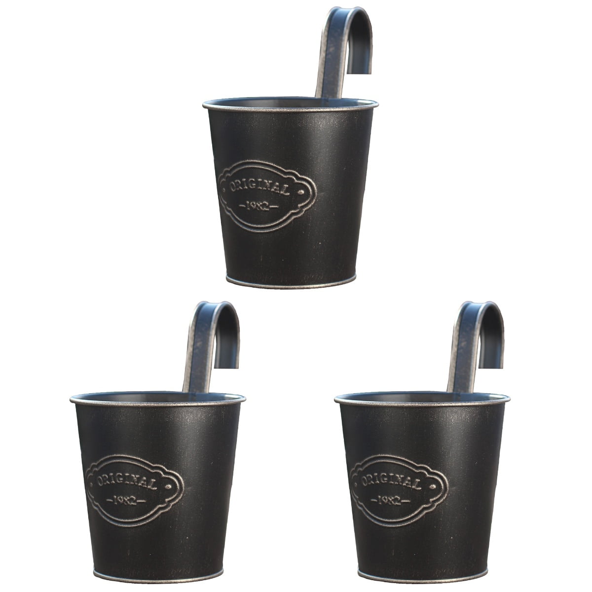HOMEMAXS 3pcs Flower Hanging Bucket Unique Plant Bucket Iron Gardening ...