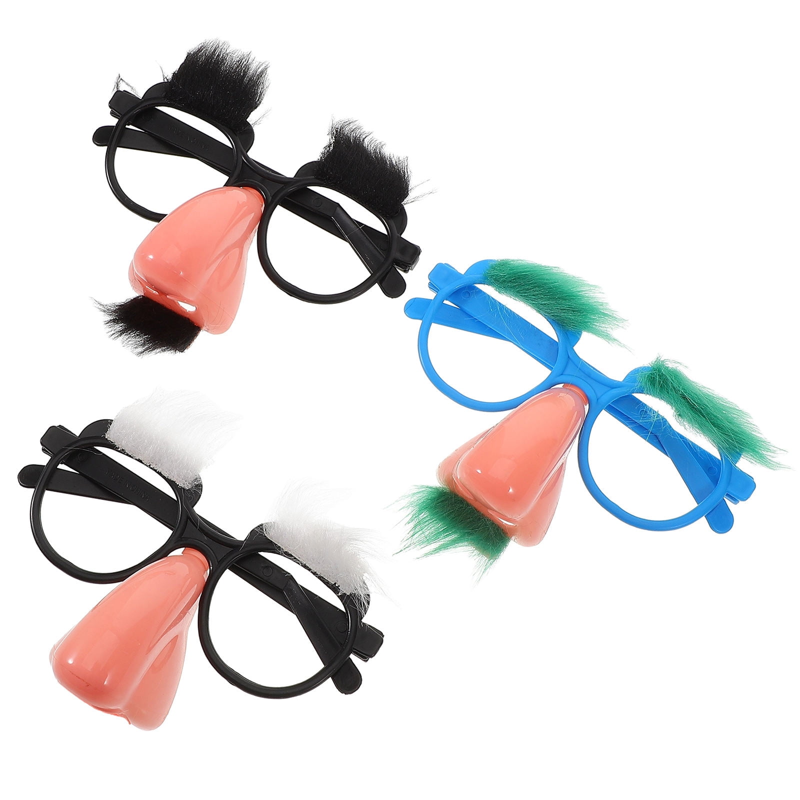 HOMEMAXS 3pcs Funny Mustache Eyeglasses with Big Nose and Eyebrows ...